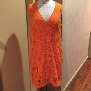 French Connection | Dresses | French Connection Crochet Orange Lined ...